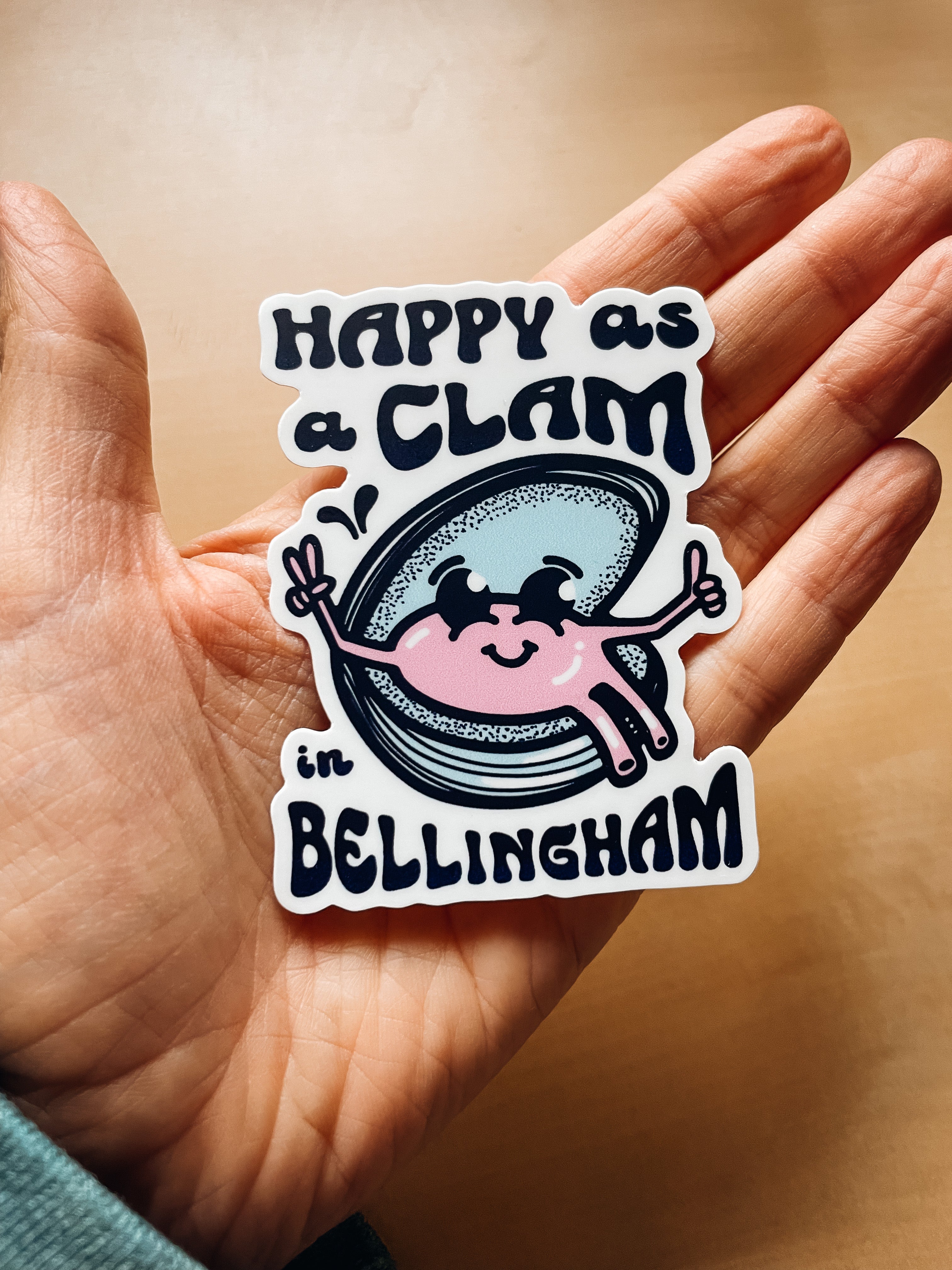 Happy As a Clam Sticker – LOVELIKE